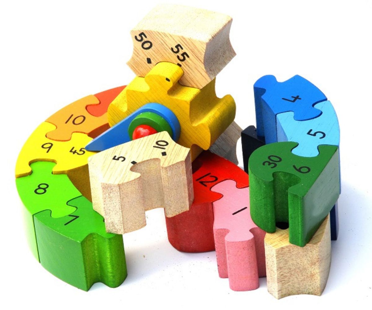 Wooden clock puzzle, traditional wooden toy for kids, Unique gift
