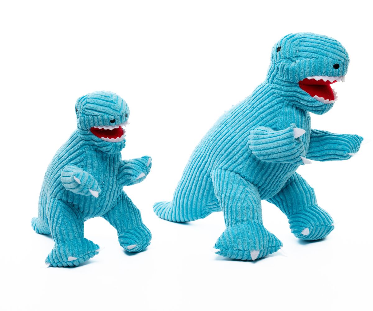 Small Corduroy T Rex dinosaur soft toy, baby dinosaur toy