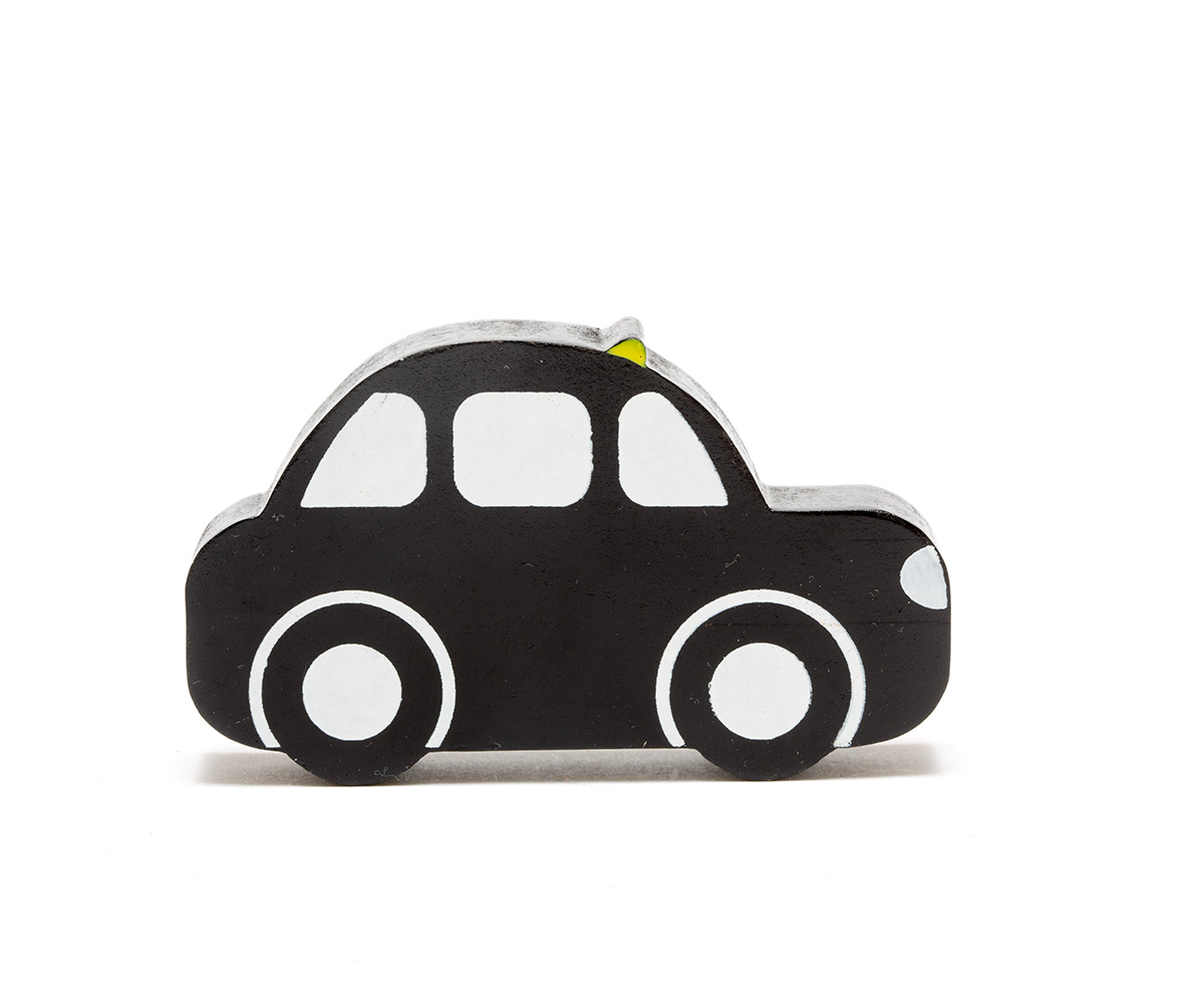 Wooden black taxi cab toy - fair trade handmade toy - London toys