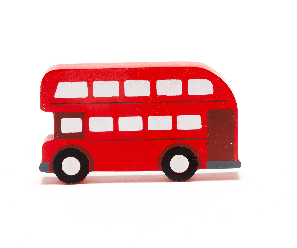 London double decker bus wooden toy - preschool educational toy