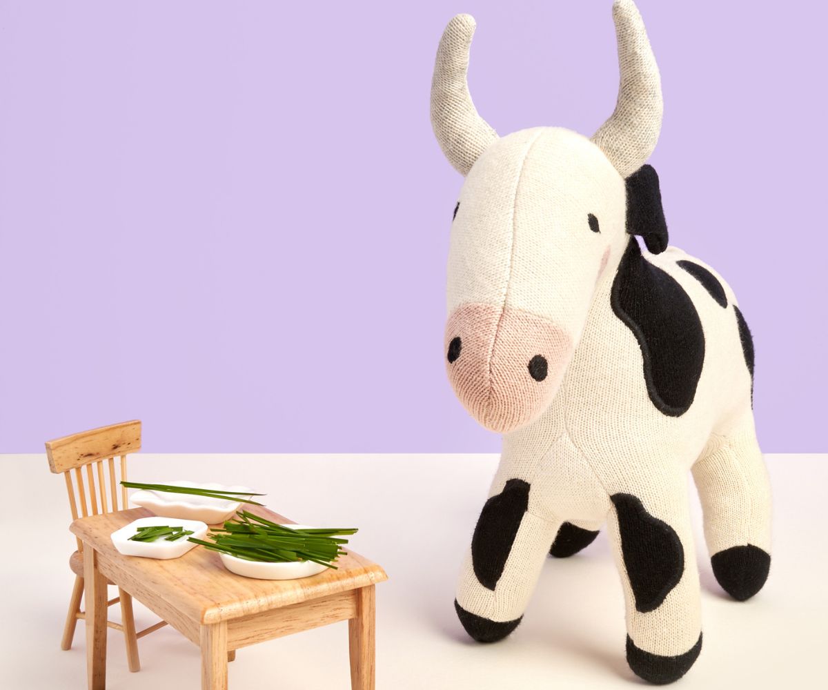 Organic Cotton Cow Farmyard Soft Toy - Suitable from Birth