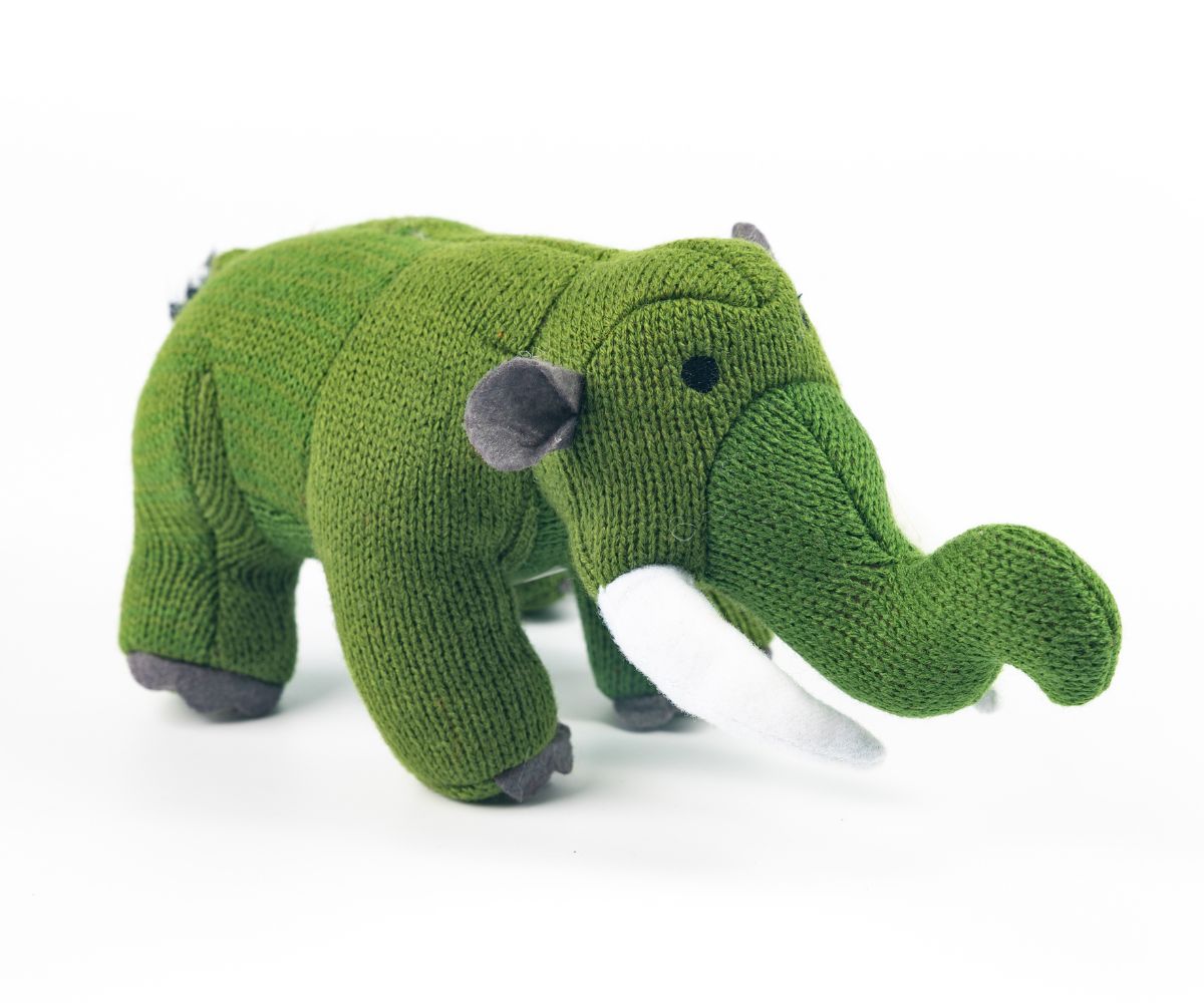 Knitted Mastodon Dinosaur Baby Rattle - baby dinosaur toys