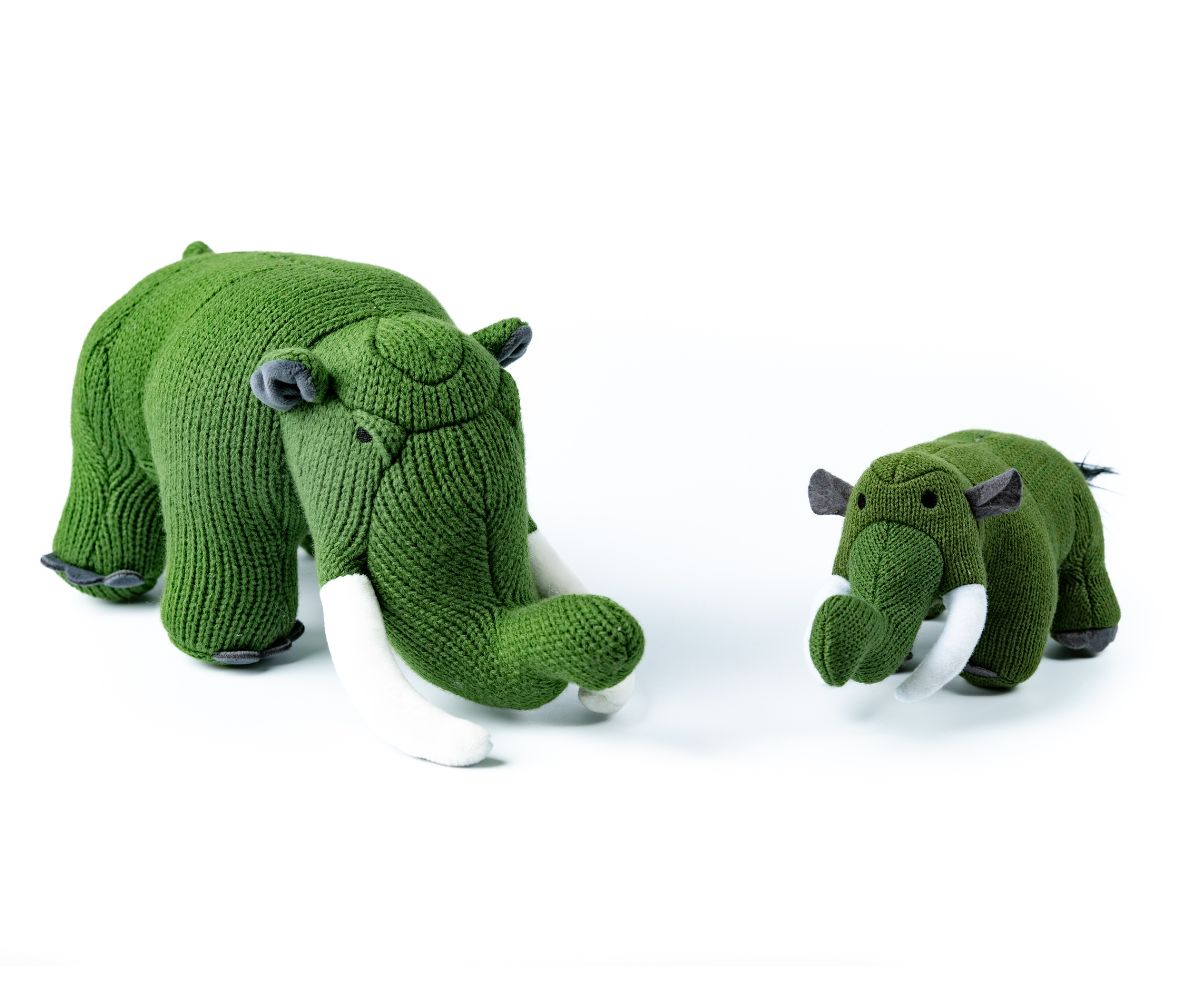 Knitted Mastodon Dinosaur Baby Rattle - baby dinosaur toys