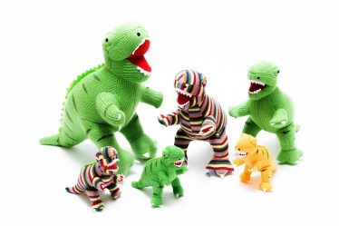 Best Dinosaur Toys Stripe T Rex Toy Knitted Dinosaur Toy. Special Gift
