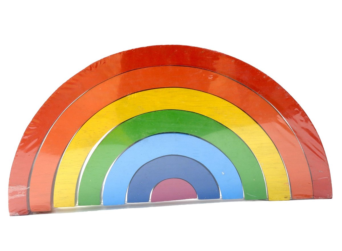 Wooden rainbow toy, traditional wooden toy for kids, Unique gift